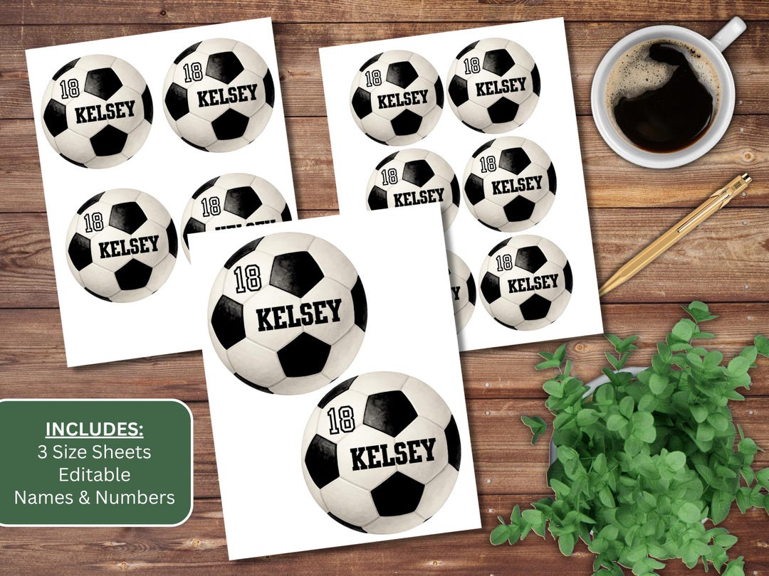 Soccer Tags Editable Names Numbers Colors, 3 Sizes Included, DIY ...
