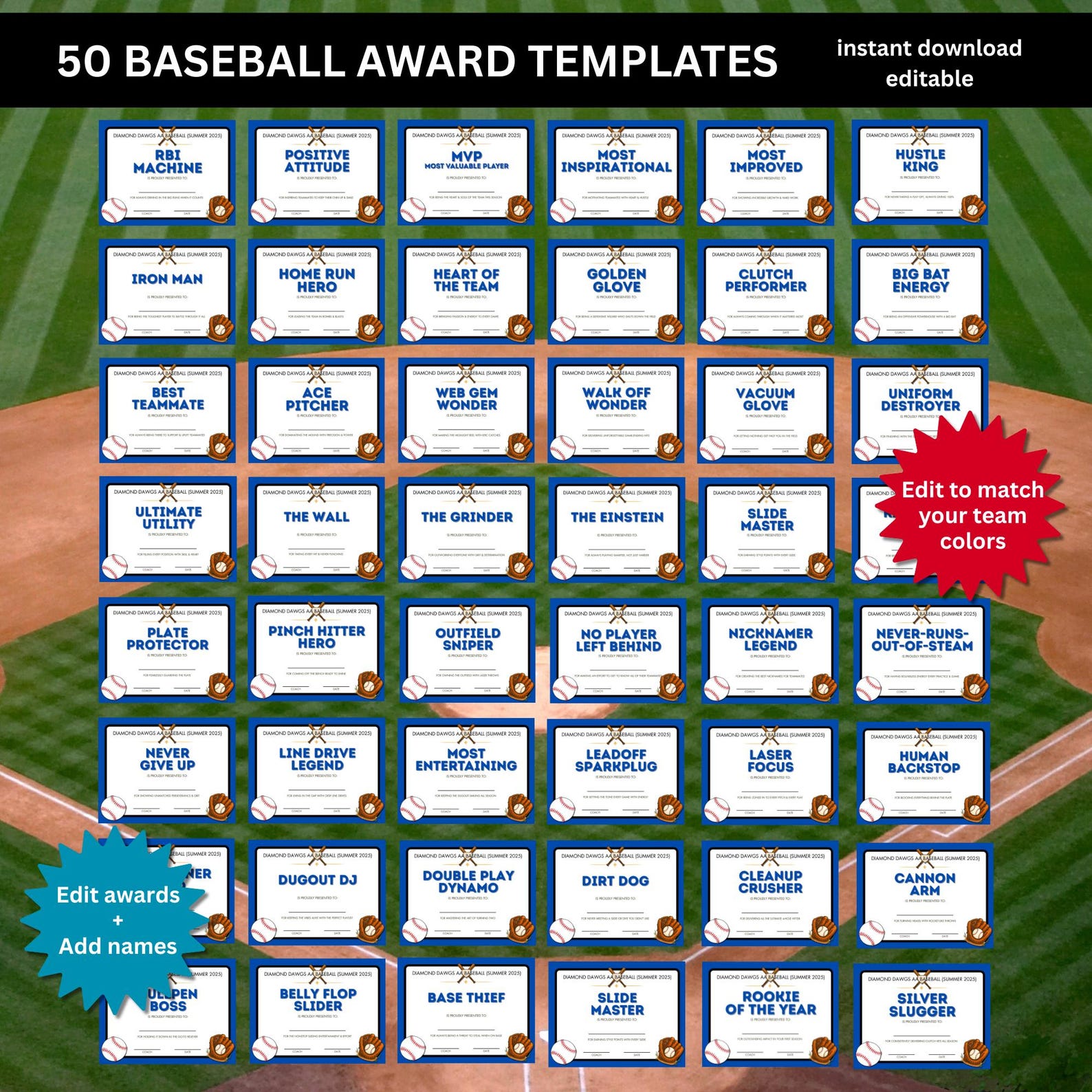 Editable Baseball Award Certificates Printable , Baseball Team Awards ...