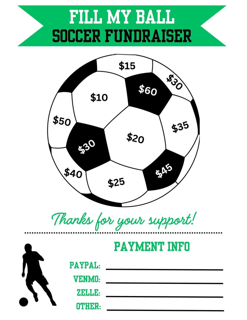 Fill My Ball Soccer Fundraiser Soccer Pick a Date Black Out Board Color ...