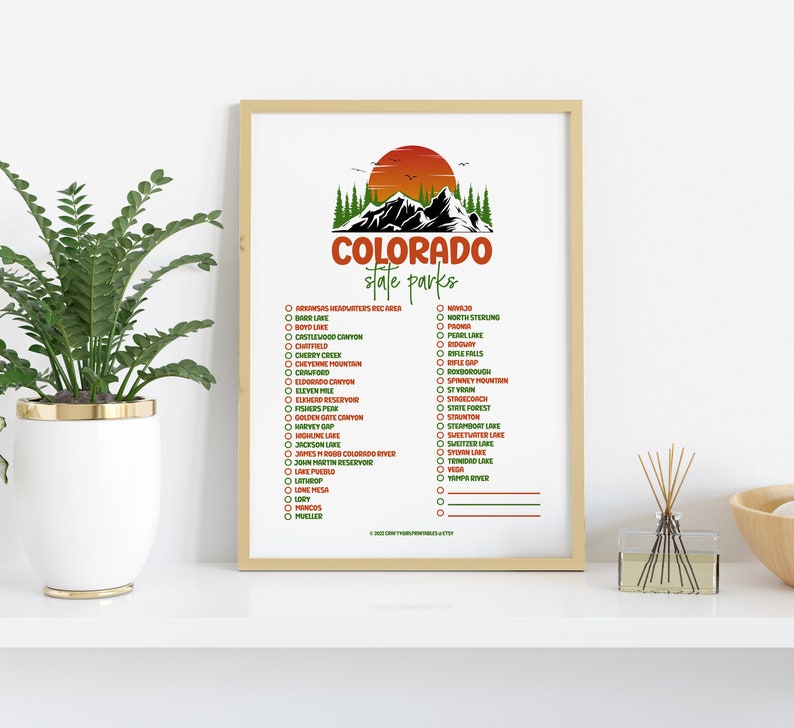 Colorado State Park Checklist PRINTABLE 16x20 - Etsy