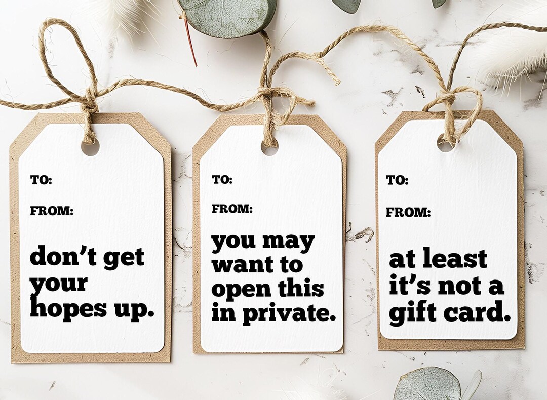 Printable Sarcastic Christmas Gift Tags Digital Christmas Gift Tags ...