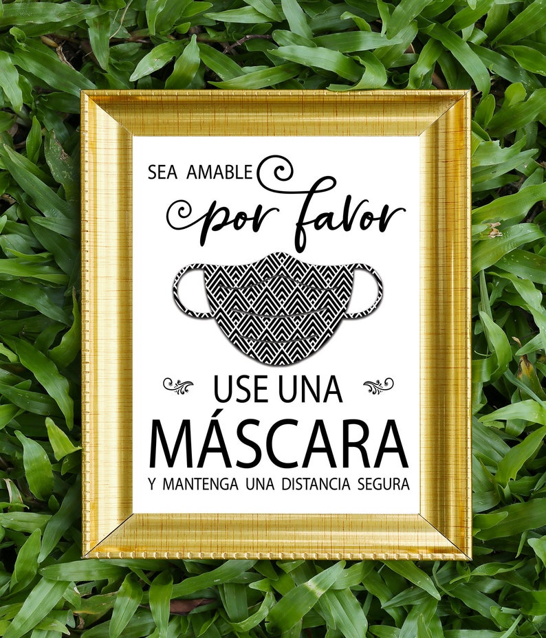 Spanish Language Please Wear A Mask PRINTABLE Sign Social | Etsy