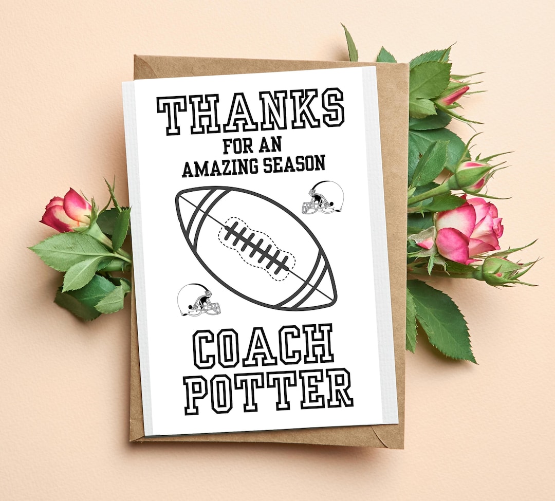 Thank You Coach Card PRINTABLE Coloring Page | PERSONALIZED Thanks ...