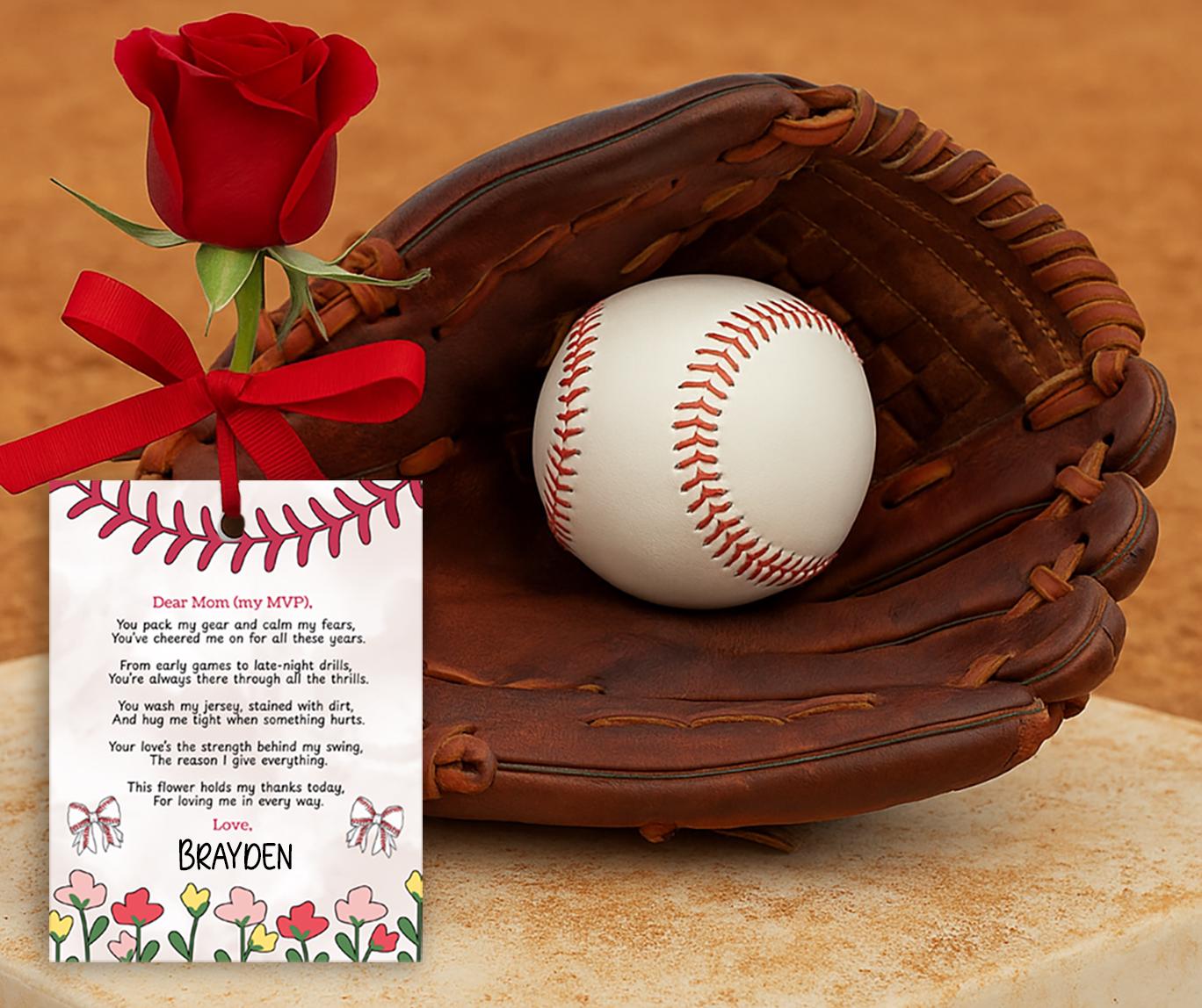 Baseball Mom Thank You Poem From Player Son PRINTABLE, Mothers Day Gift ...