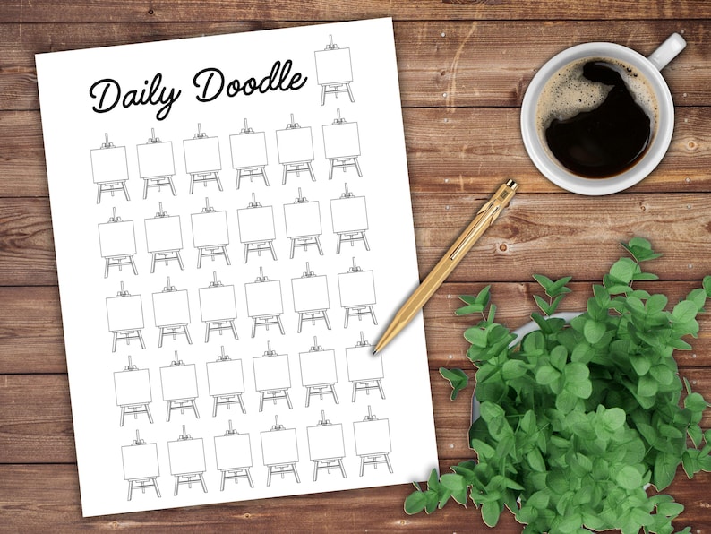 Daily Doodle Printable Journal Planner Page Drawing Journal Page Doodle ...