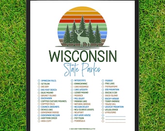 Wi State Parks Checklist - Etsy