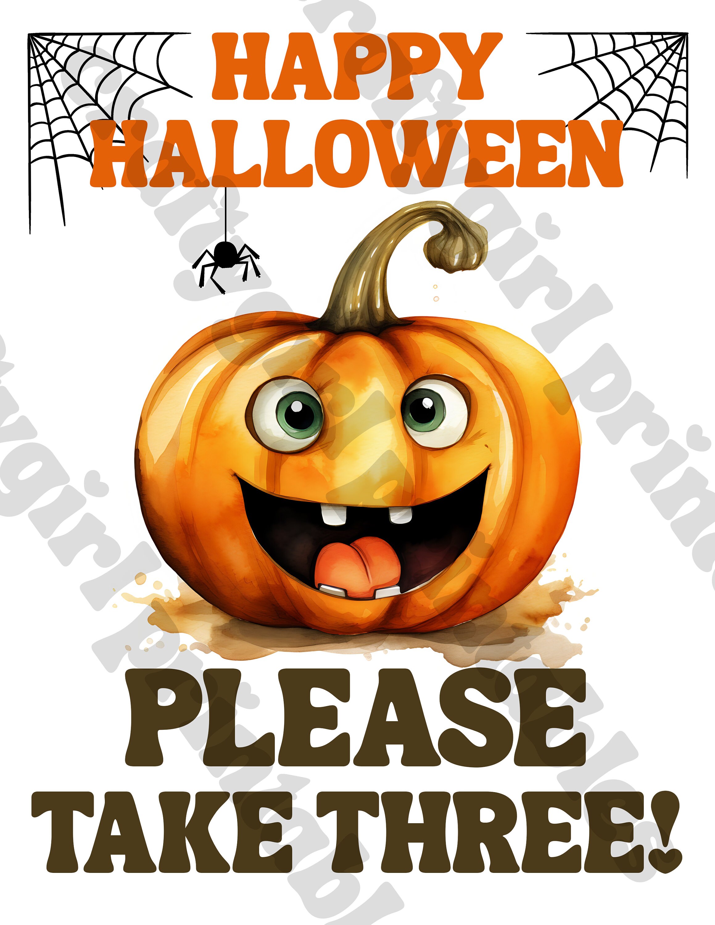 Please Take One Two Three Sign PRINTABLE | Halloween Trick or Treat ...
