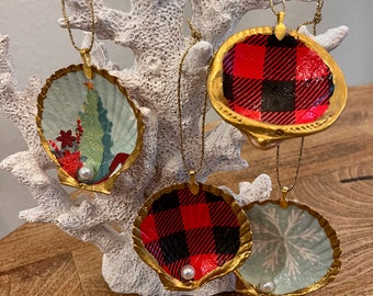 Gold Gilded Scallop Shell Christmas Tree Ornaments - Etsy