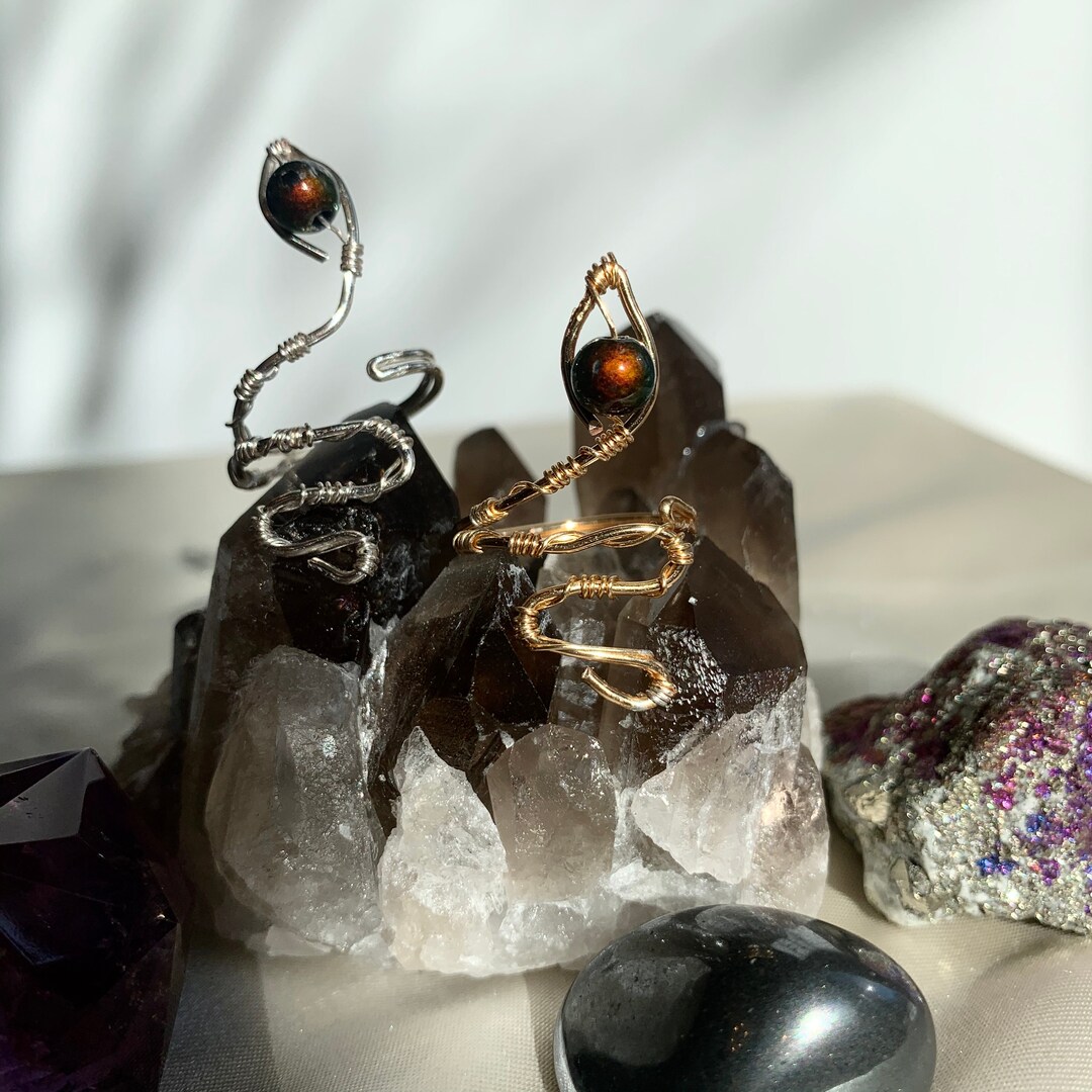 Snake Mood Ring Wire Wrapped Adjustable in Silver or Gold - Etsy