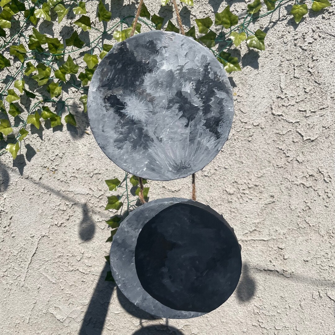 Luna | Acrylic Moon Painting on Canvas | Full Moon Painting | Moon ...