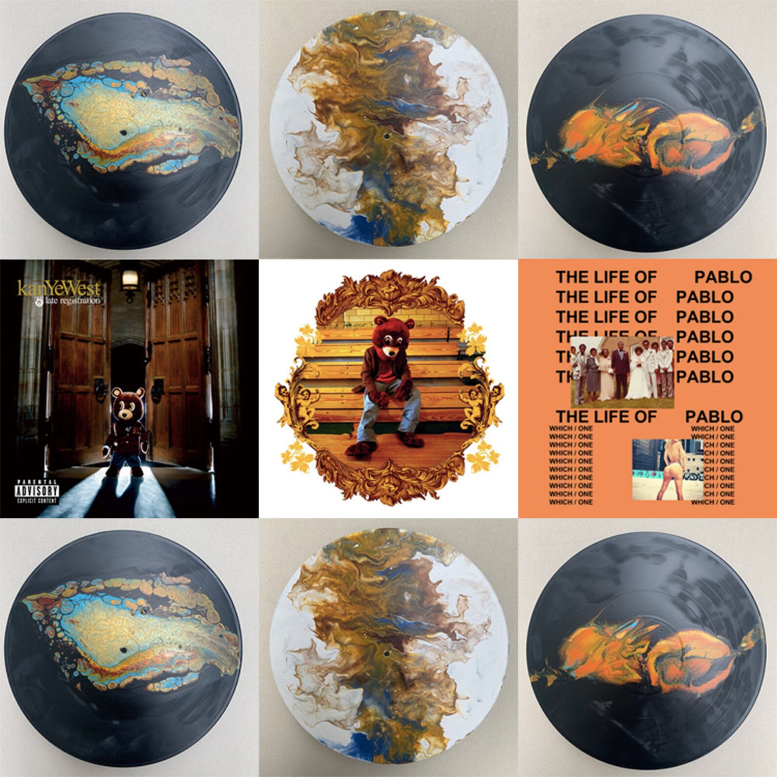 1 Custom Acrylic Paint Pour Vinyl Records Custom Painted - Etsy