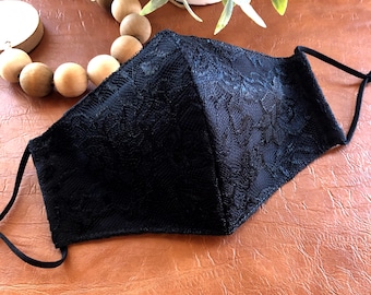 Black Lace Mask | Etsy
