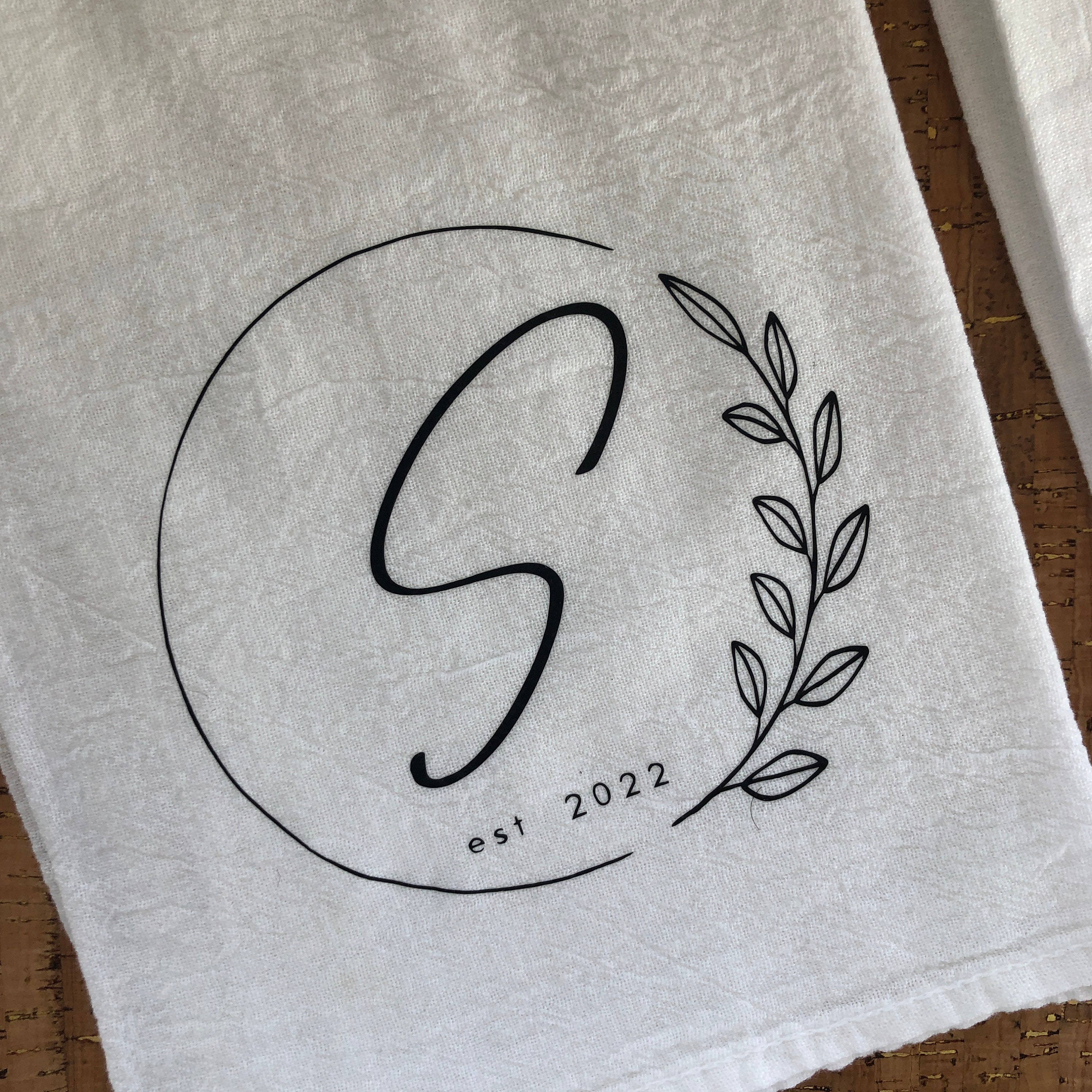 Handmade Personalized Tea Towel / Monogram Initial Towel / - Etsy