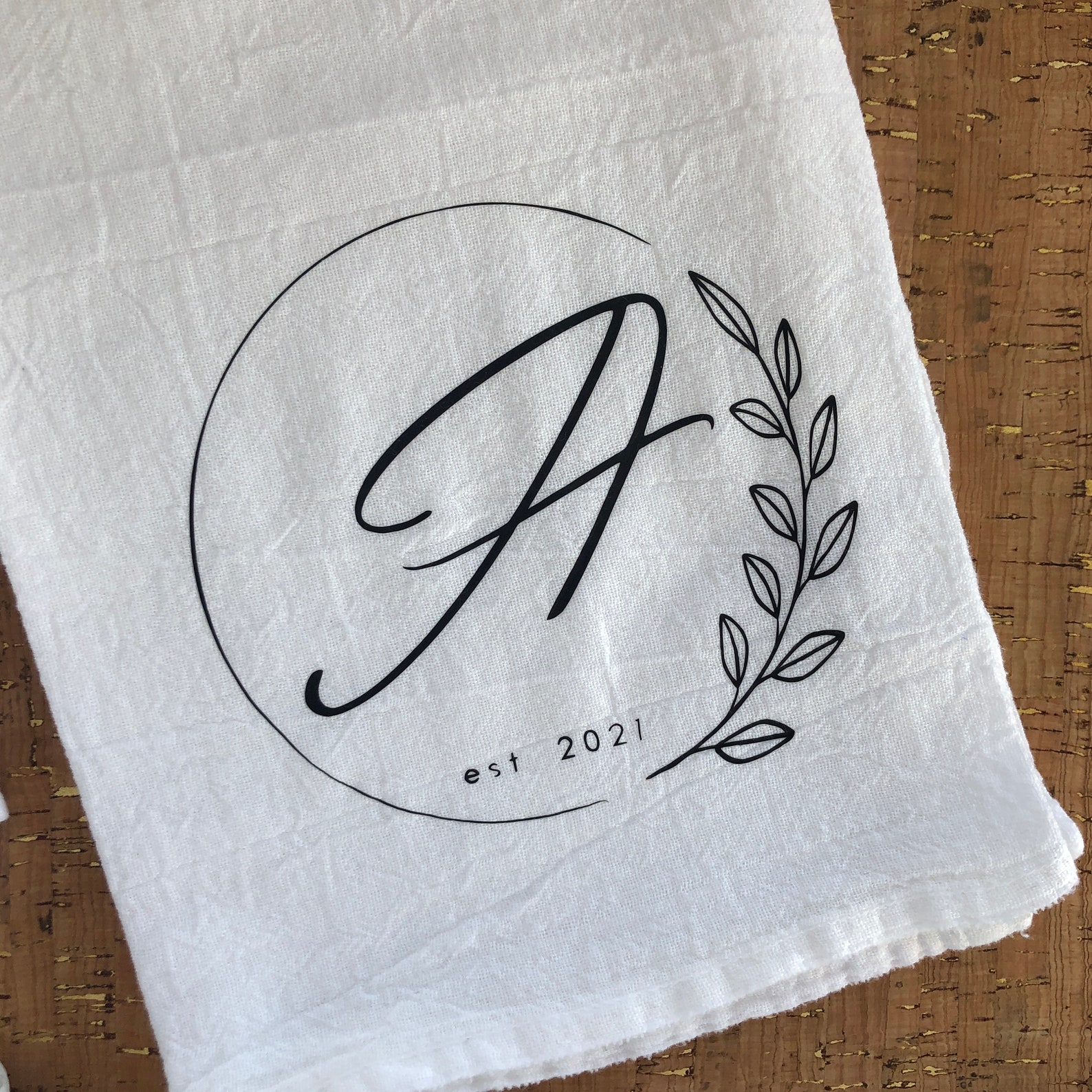 Handmade Personalized Tea Towel / Monogram Initial Towel / - Etsy