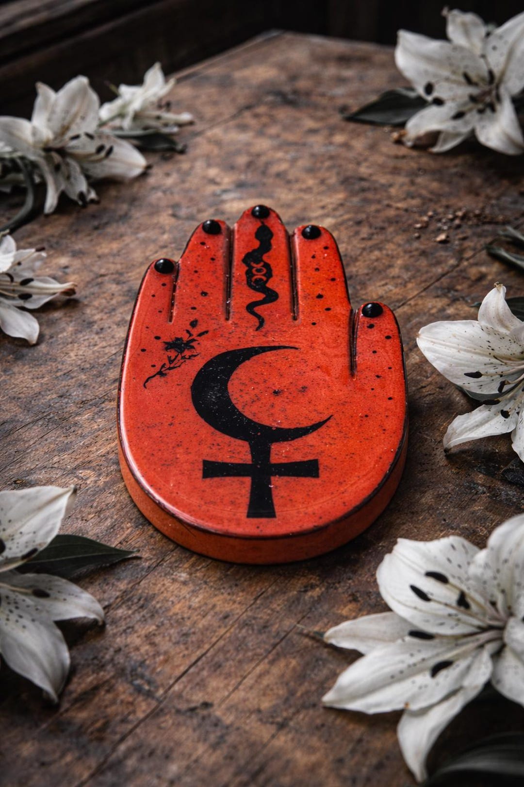 Lilith Goddess Palm Altar Dish – Shadow Work Ritual Tray, Pagan Witch ...
