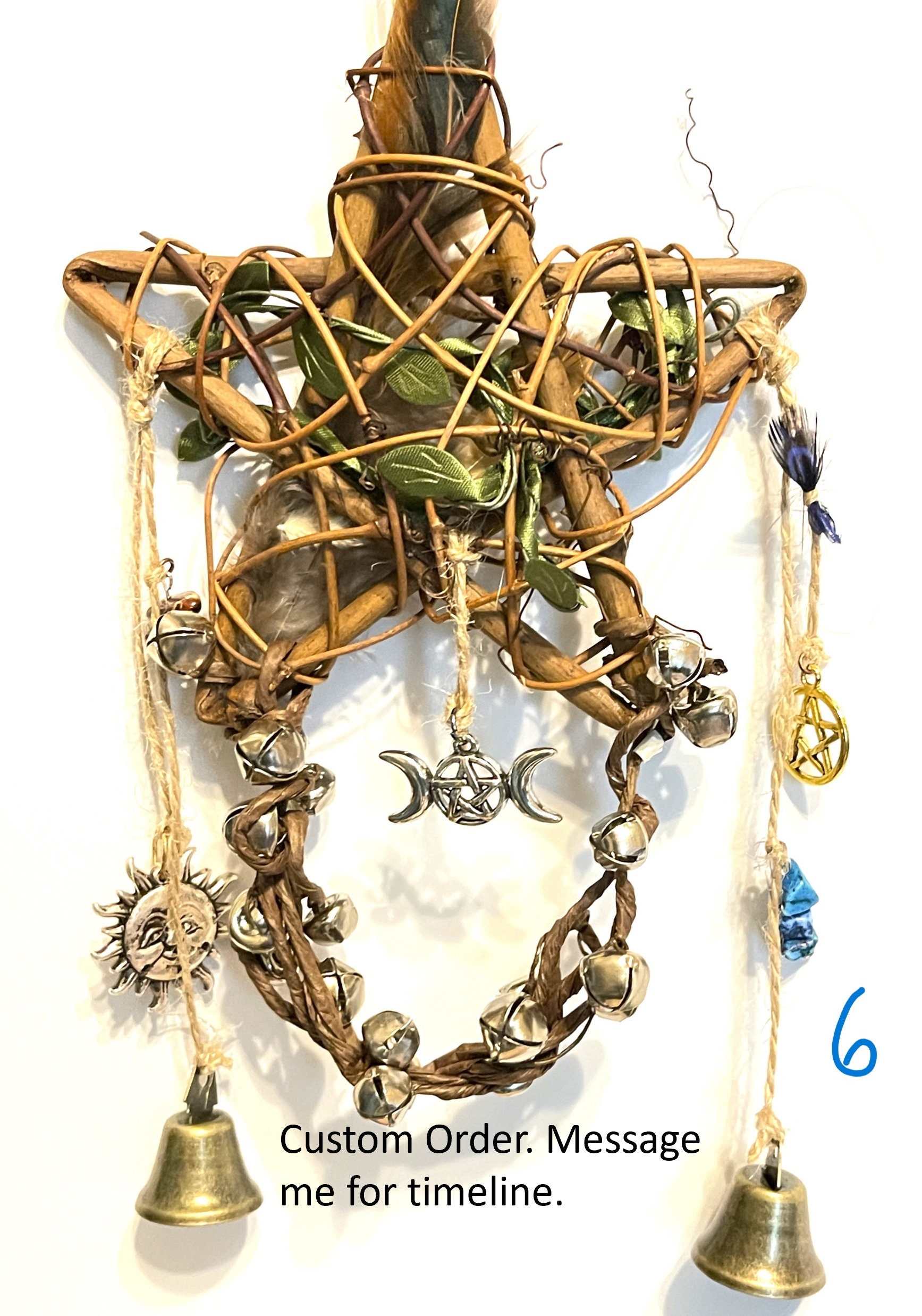 Sage Full Moon Handcrafted Magical Witch Bells for Protection Home ...