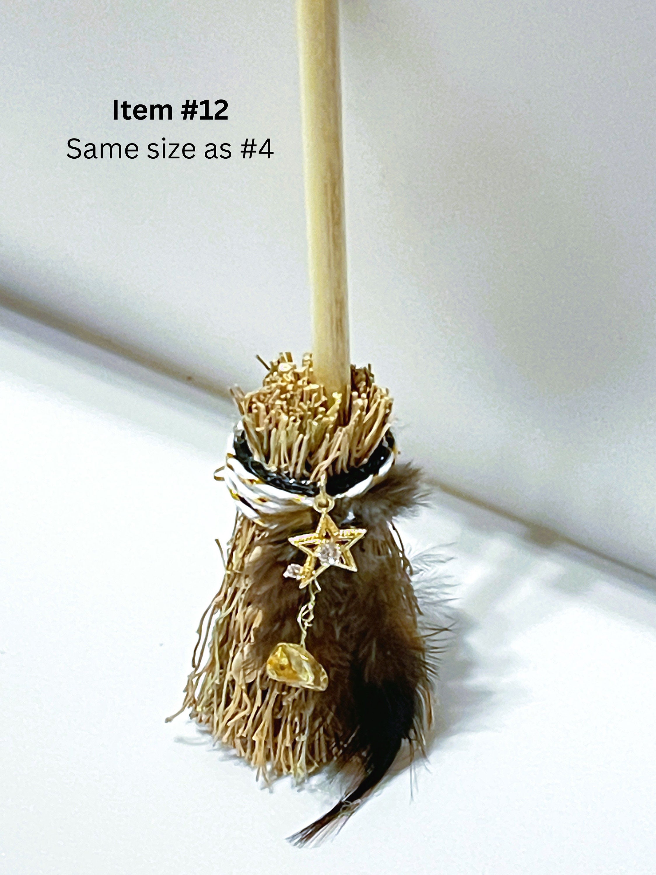 Handcrafted Sage Mini Witch Brooms: Straw, Sticks, Feathers, Stones ...