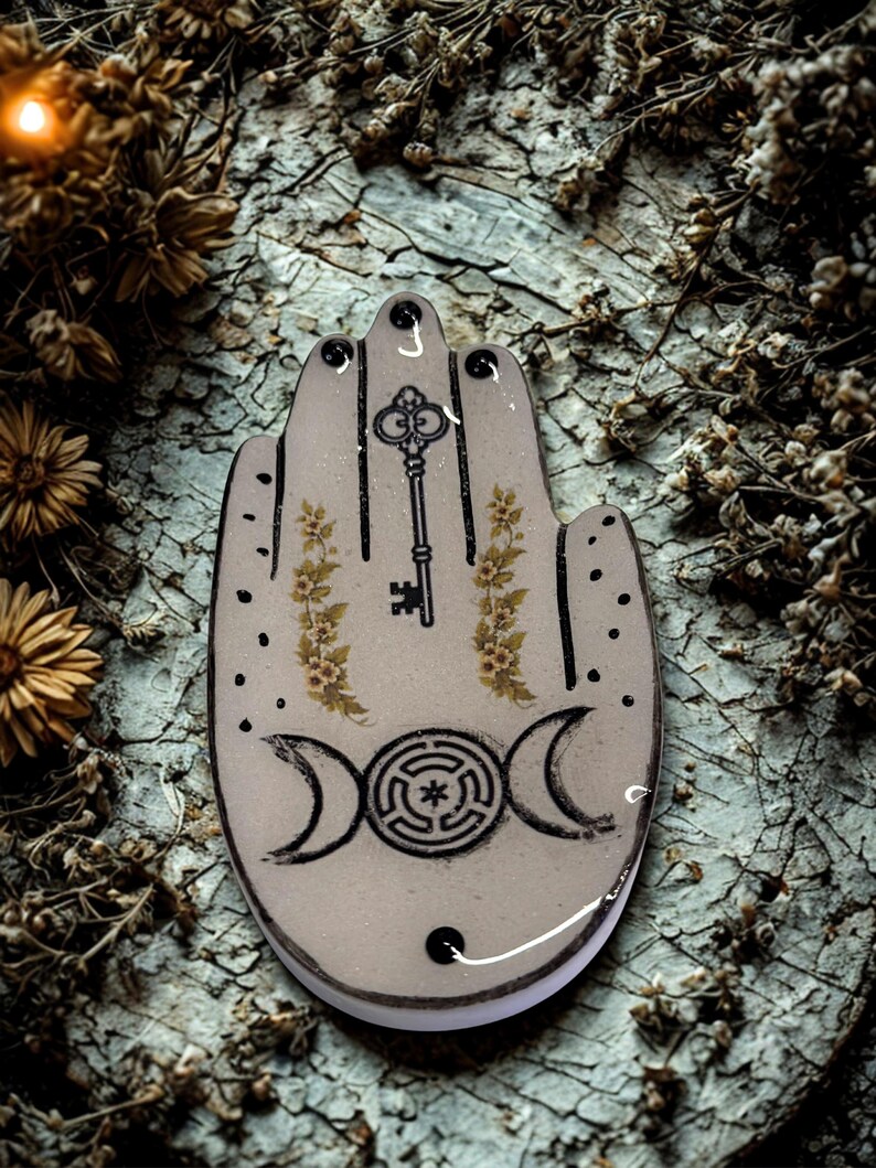 Brigid Goddess Palm – Imbolc Altar Dish, Pagan Ritual Tray, Handmade ...