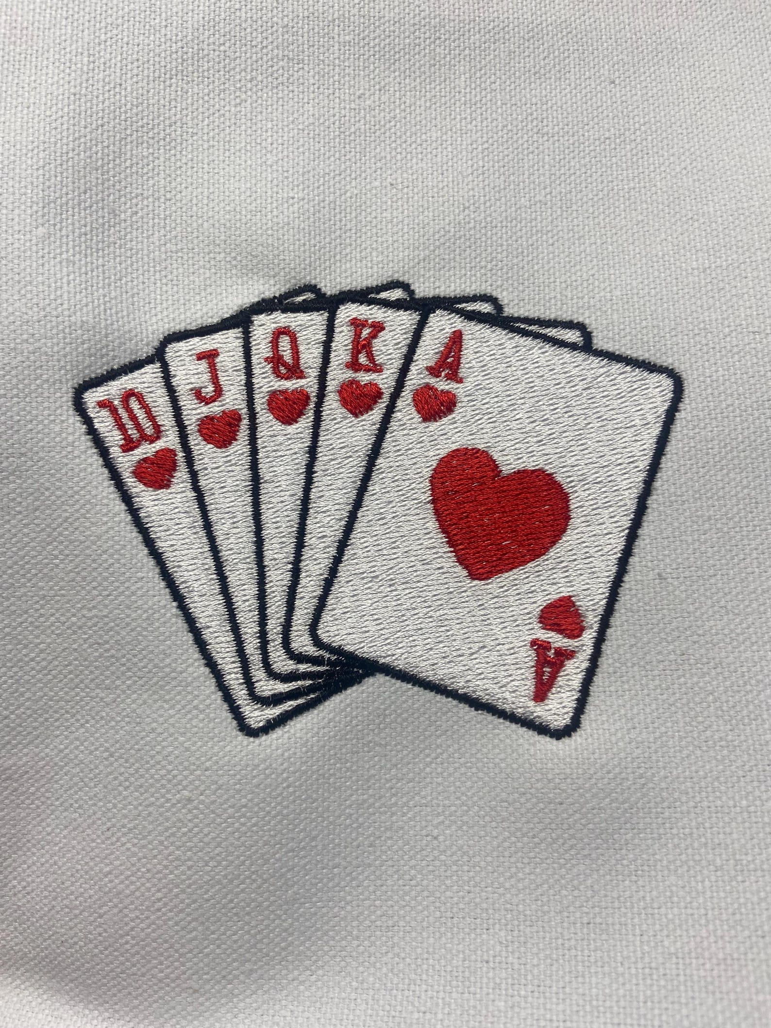 Royal Flush Machine Embroidery Design – Playing Card Poker Pattern ...