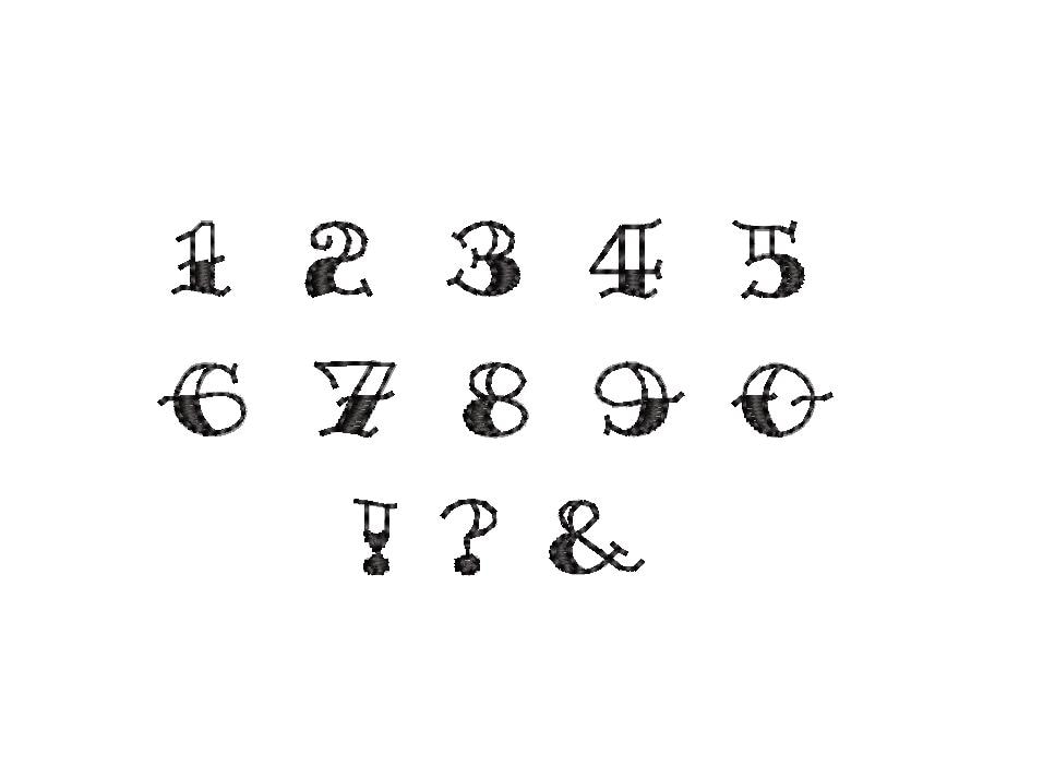 American Traditional Tattoo Number Embroidery Font - Etsy