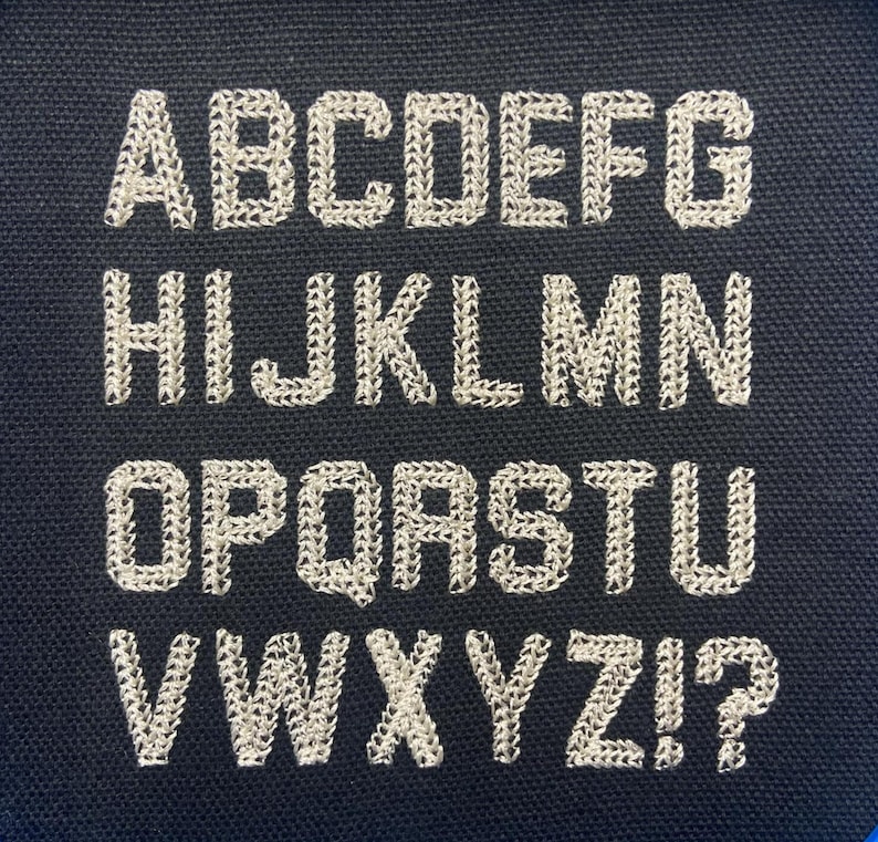 Faux Chain Stitch Alphabet Font - Embroidery Digital File - Small Size ...