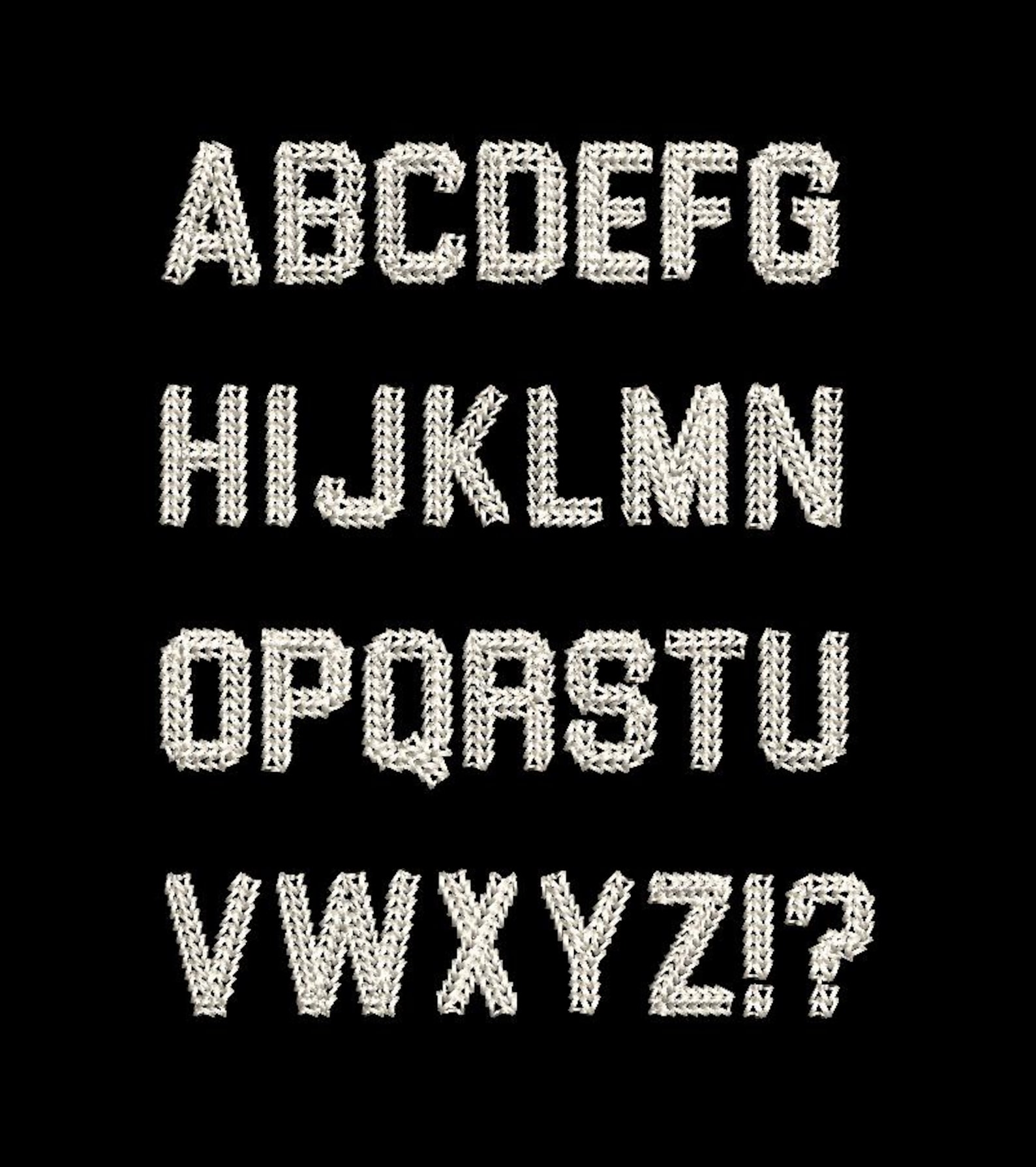 Faux Chain Stitch Alphabet Font - Embroidery Digital File - Small Size ...