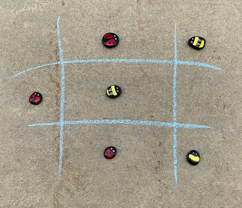 Ladybug and Bumble Bee Tic Tac Toe Rock Game: 10 Pieces - Etsy