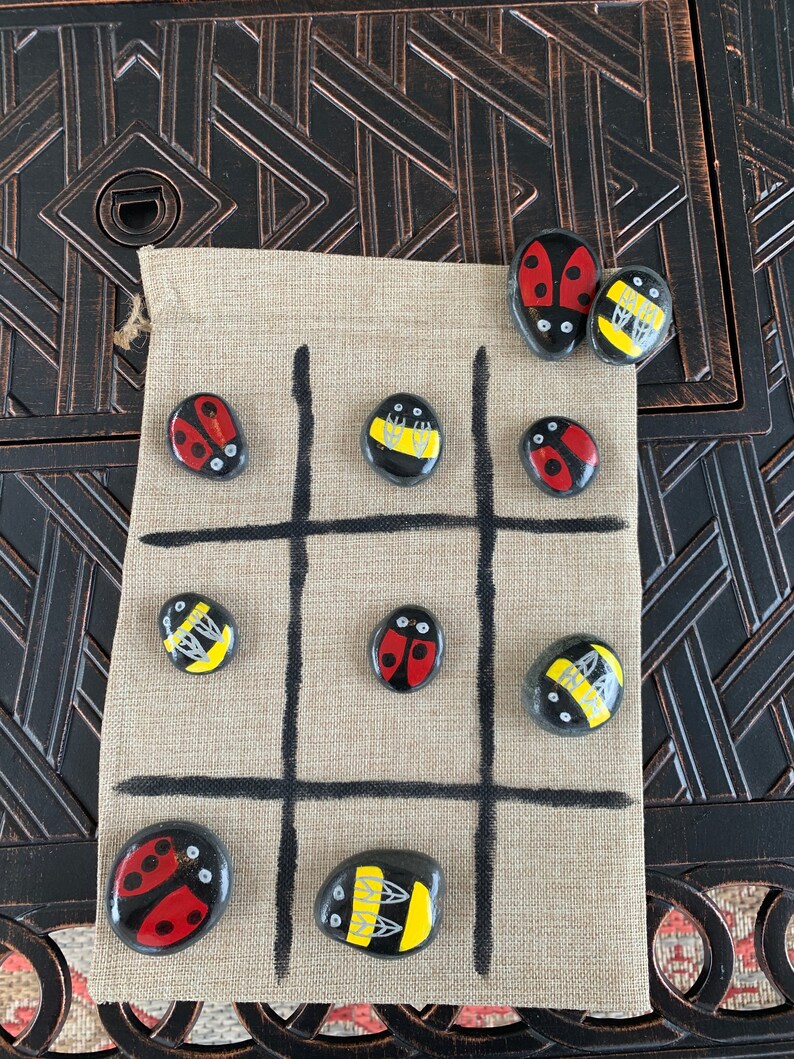 Ladybug and Bumble Bee Tic Tac Toe Rock Game: 10 Pieces - Etsy