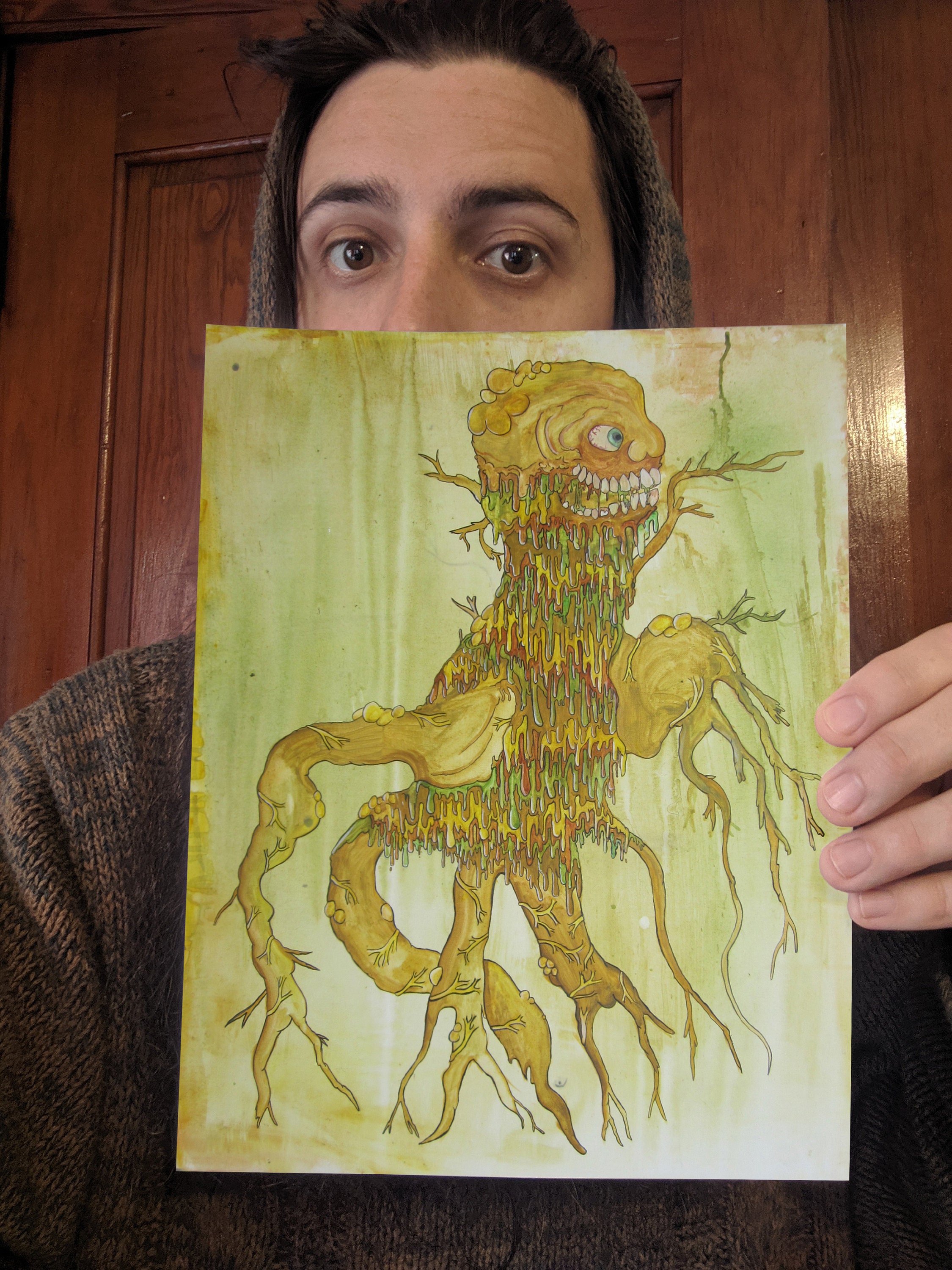 Root Man Print, Watercolor Print Abstract Art Creature Horror Print ...