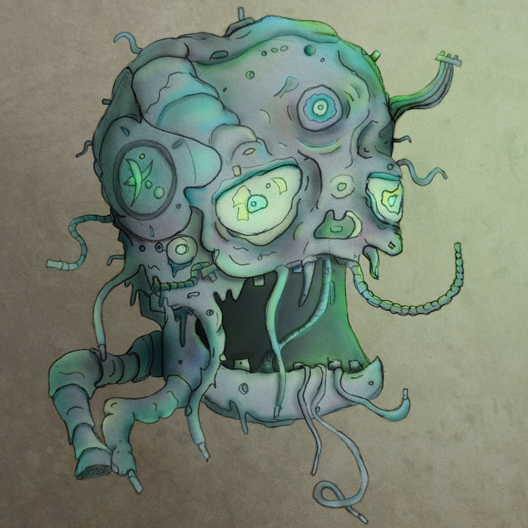 Future Skull Print, Mt. Analogue Art Print Robot Skull Dark Art Fantasy ...