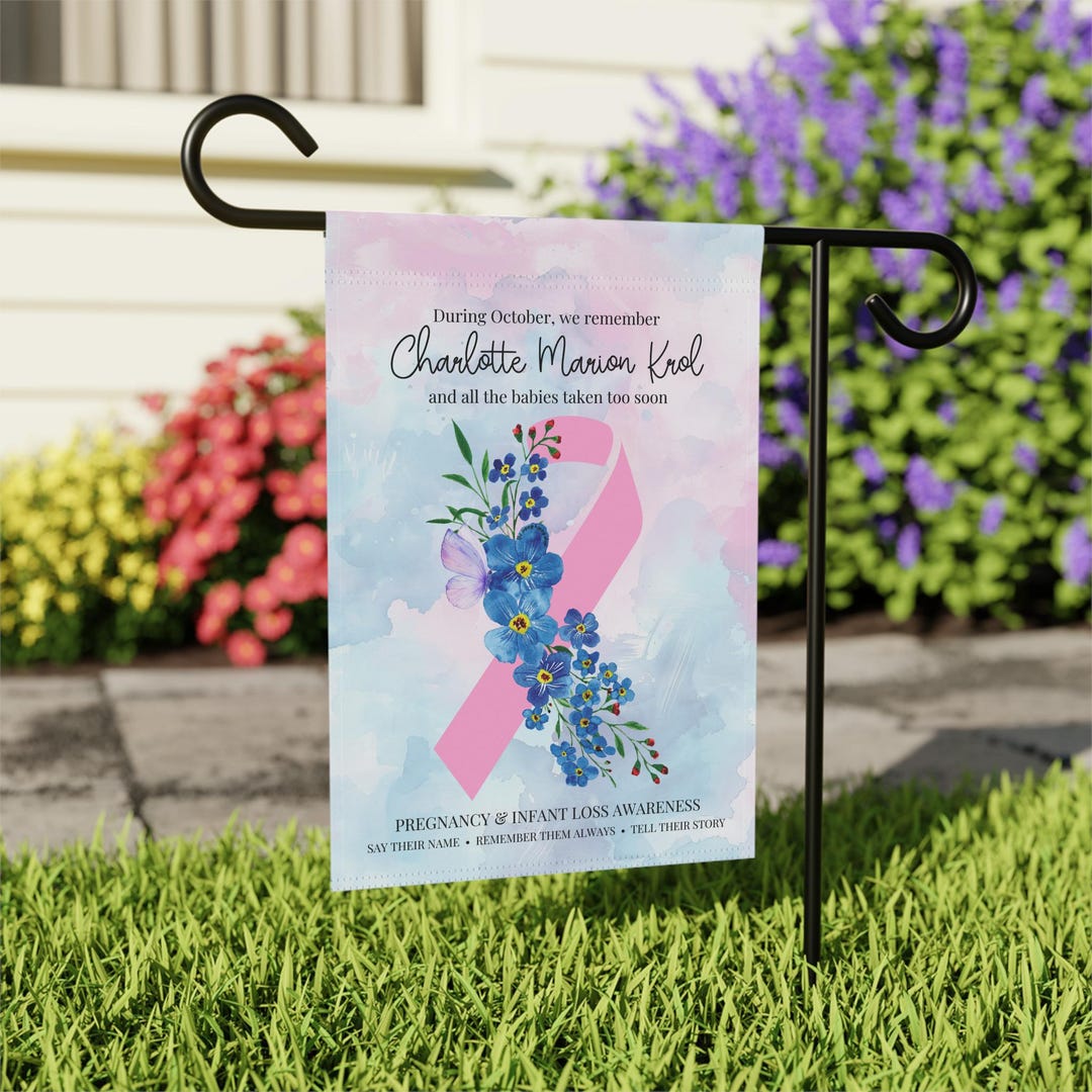 Custom Pregnancy & Infant Loss Awareness Garden Flag, Multiple Loss ...