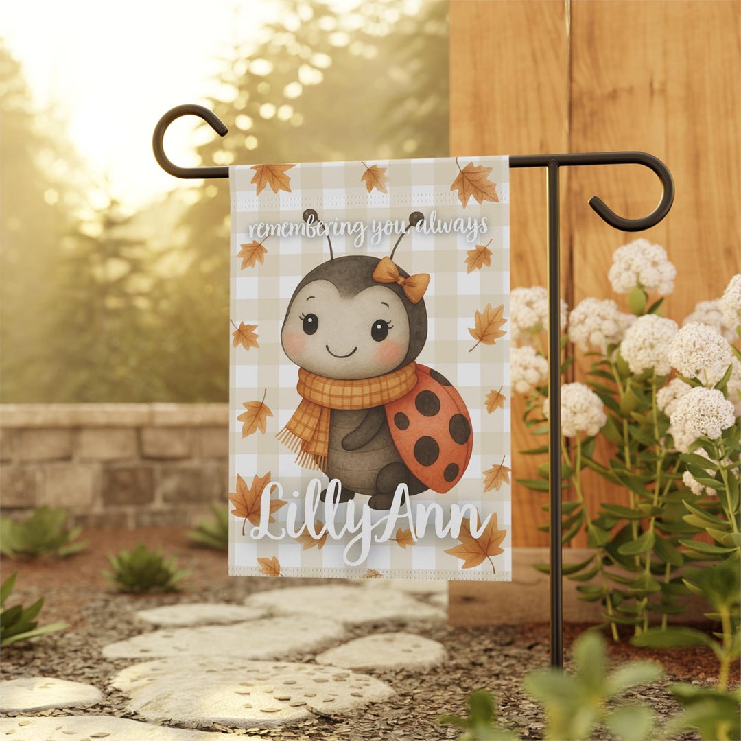 Custom Fall Child Memorial Garden Flag, Cemetery Flag, in Loving Memory ...