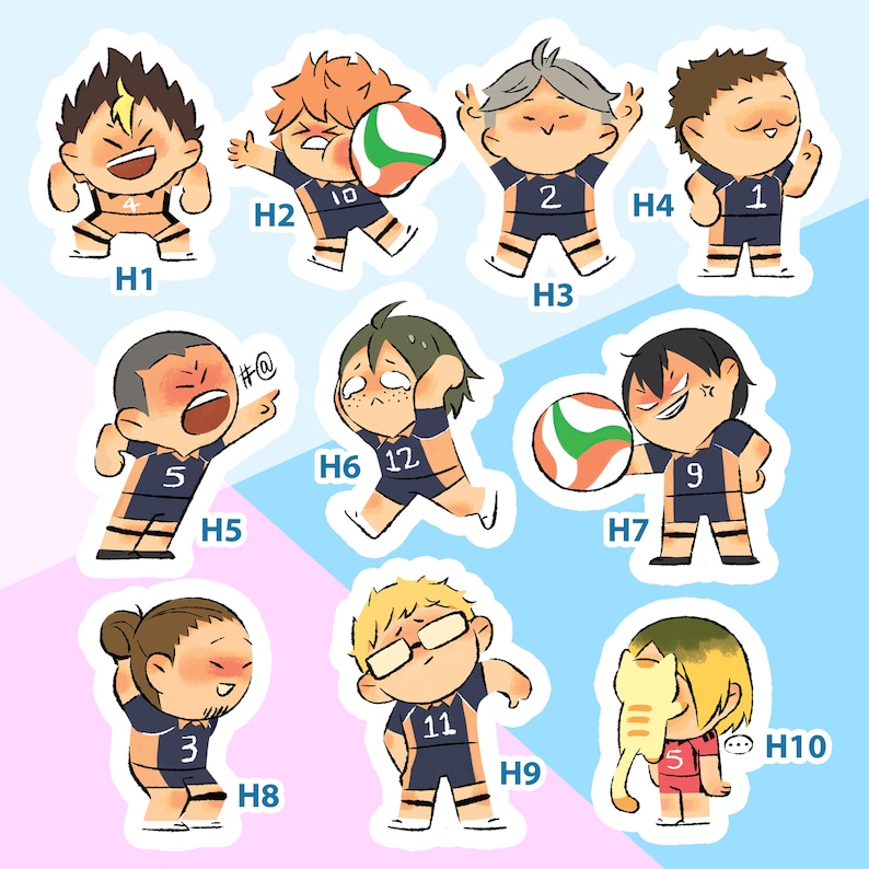 Haikyuu Stickers / Haikyuu Sticker Set / Anime Stickers | Etsy