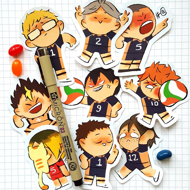 Haikyuu Stickers Haikyuu Sticker Set Anime Stickers Etsy