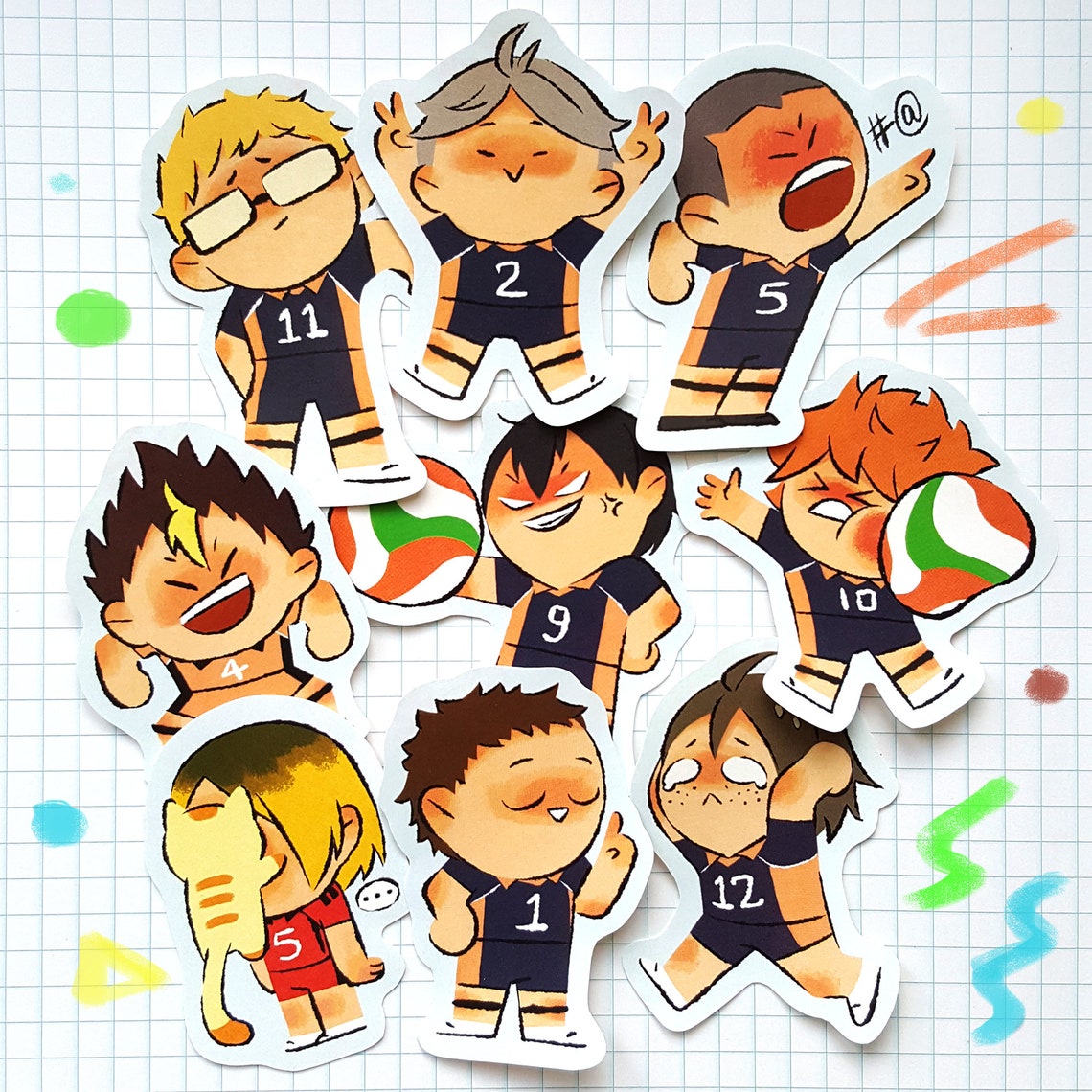 Haikyuu Stickers Haikyuu Sticker Set Anime Stickers Etsy