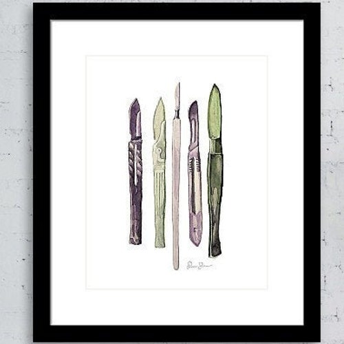 Surgeon Hand Watercolor Print Surgery Art Abstract Anatomy - Etsy