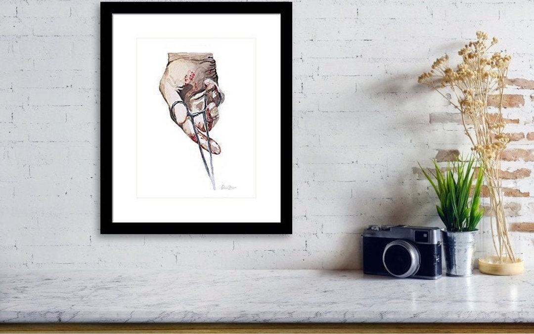 Surgeon Hand Watercolor Print - Surgery Art - Abstract Anatomy Art ...