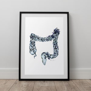 Floral Colon Watercolor Print - Floral Abstract Colon ...
