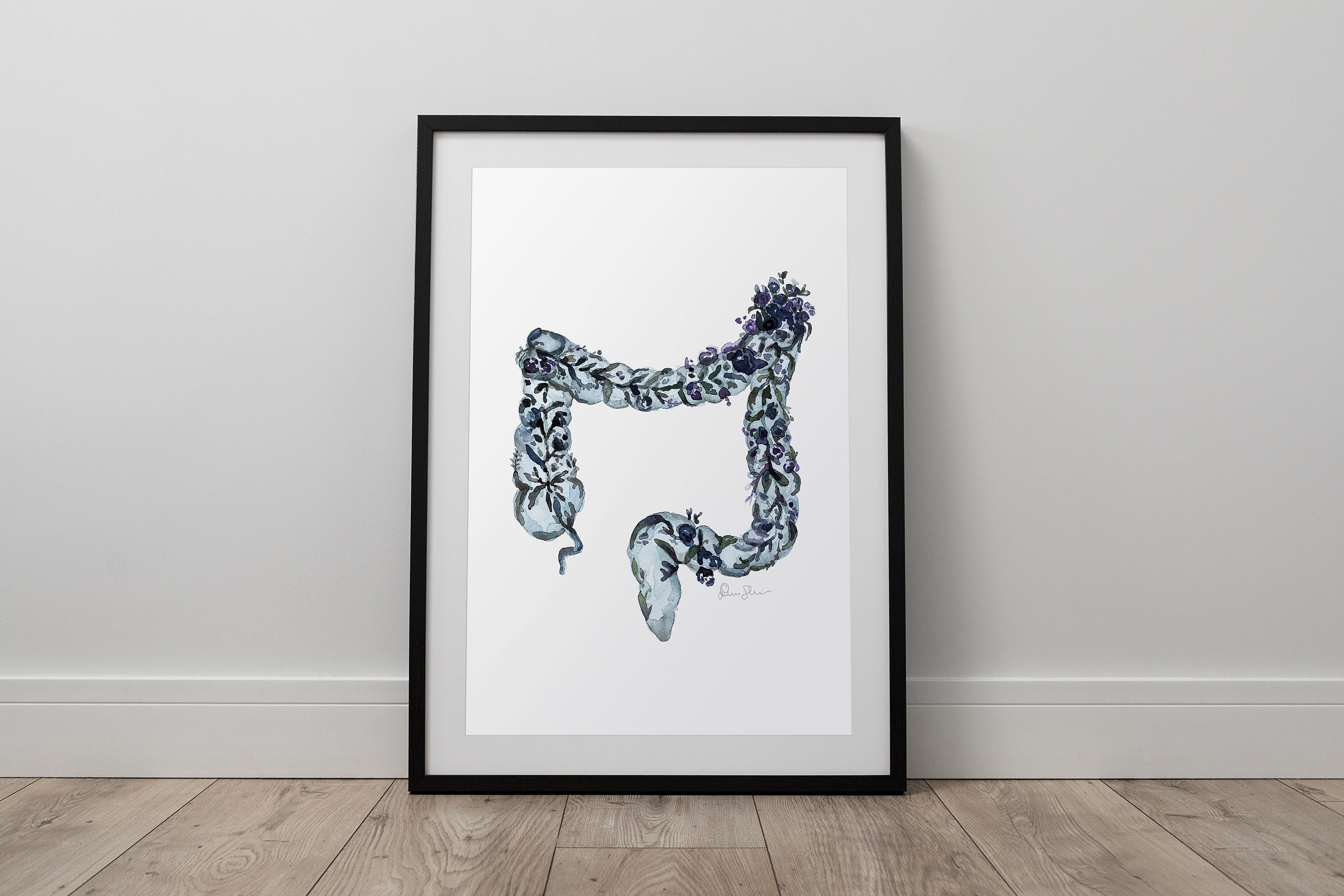 Floral Colon Watercolor Print Floral Abstract Colon - Etsy