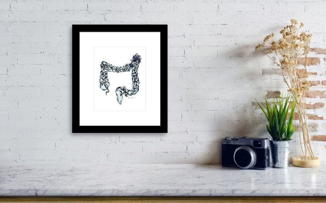Floral Colon Watercolor Print - Floral Abstract Colon ...