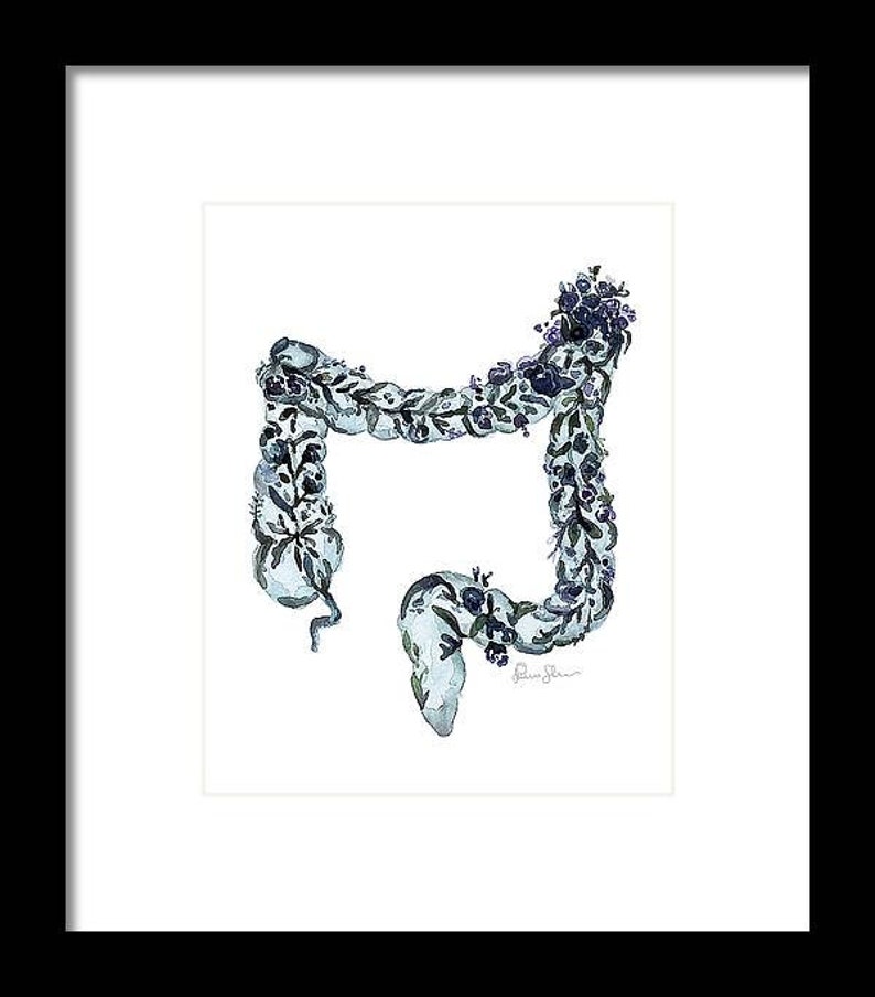 Floral Colon Watercolor Print - Floral Abstract Colon ...