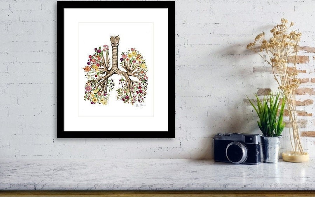 Lungs Floral Watercolor Print- Abstract Lungs - Thoracic Surgery Art ...