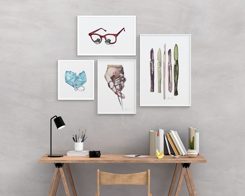 Surgeon Hand Watercolor Print Surgery Art Abstract Anatomy - Etsy