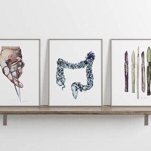 Floral Colon Watercolor Print - Floral Abstract Colon ...
