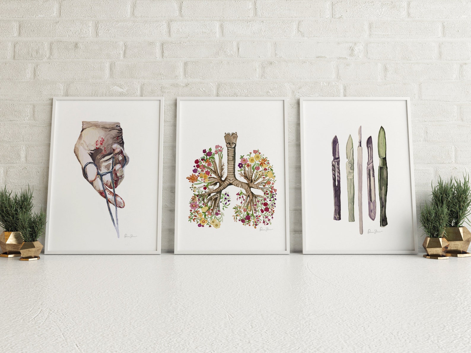 Scalpels Watercolor Print - Surgical Tools - Surgical Art - Abstract ...