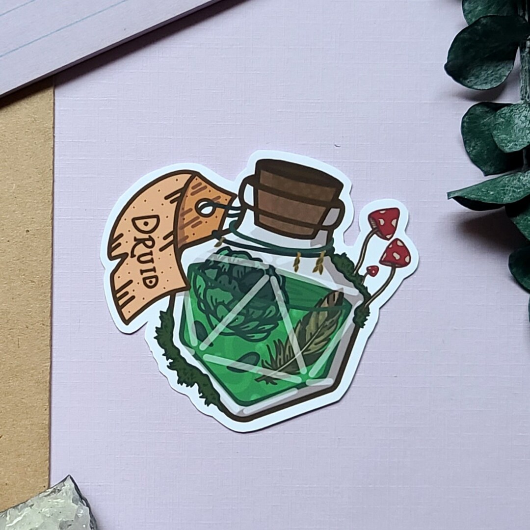 Druid Polyhedral Dice Potion Bottle Sticker - Etsy