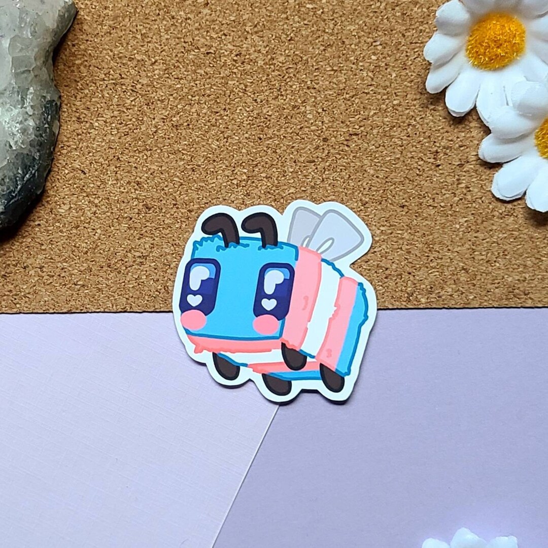 Minecraft Pride Flag Bee Sticker: Trans - Etsy Ireland