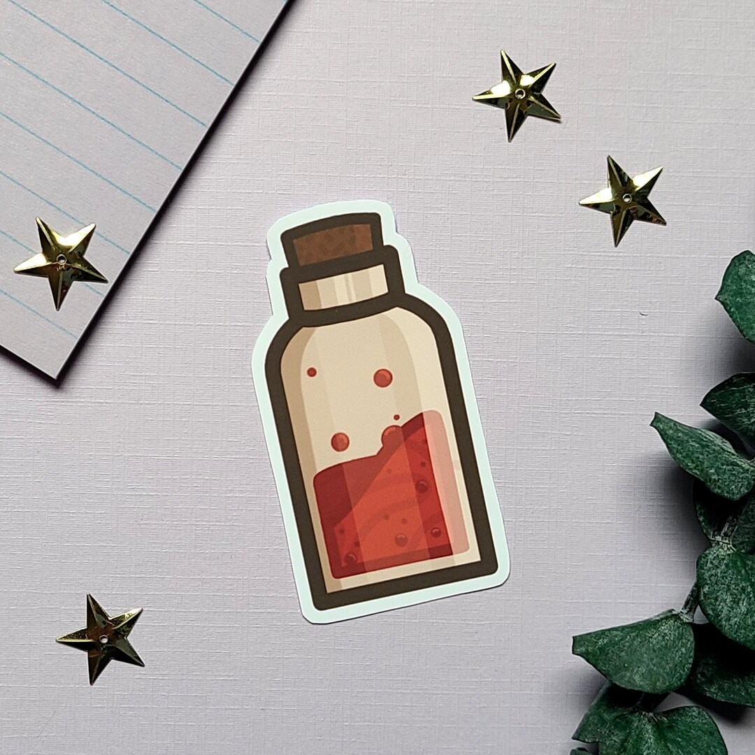 Red Health Potion Bottle Sticker - Etsy