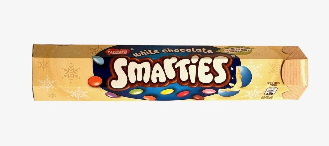 Nestle Smarties Giant Tube White Chocolate - 120g (1 Pack) - Etsy