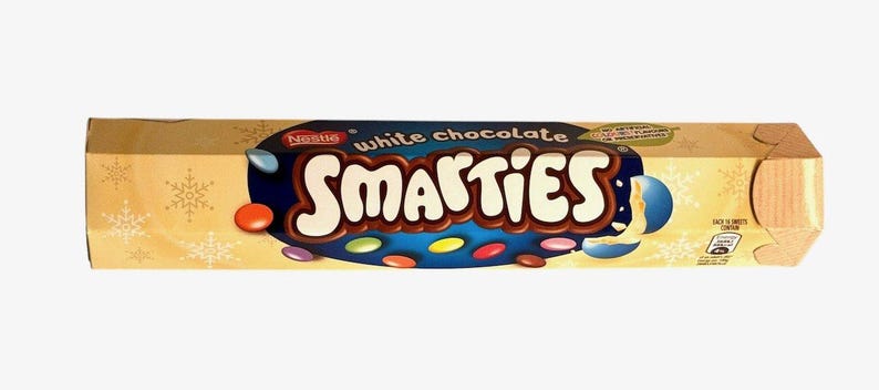 Nestle Smarties Giant Tube White Chocolate - 120g (1 Pack) - Etsy
